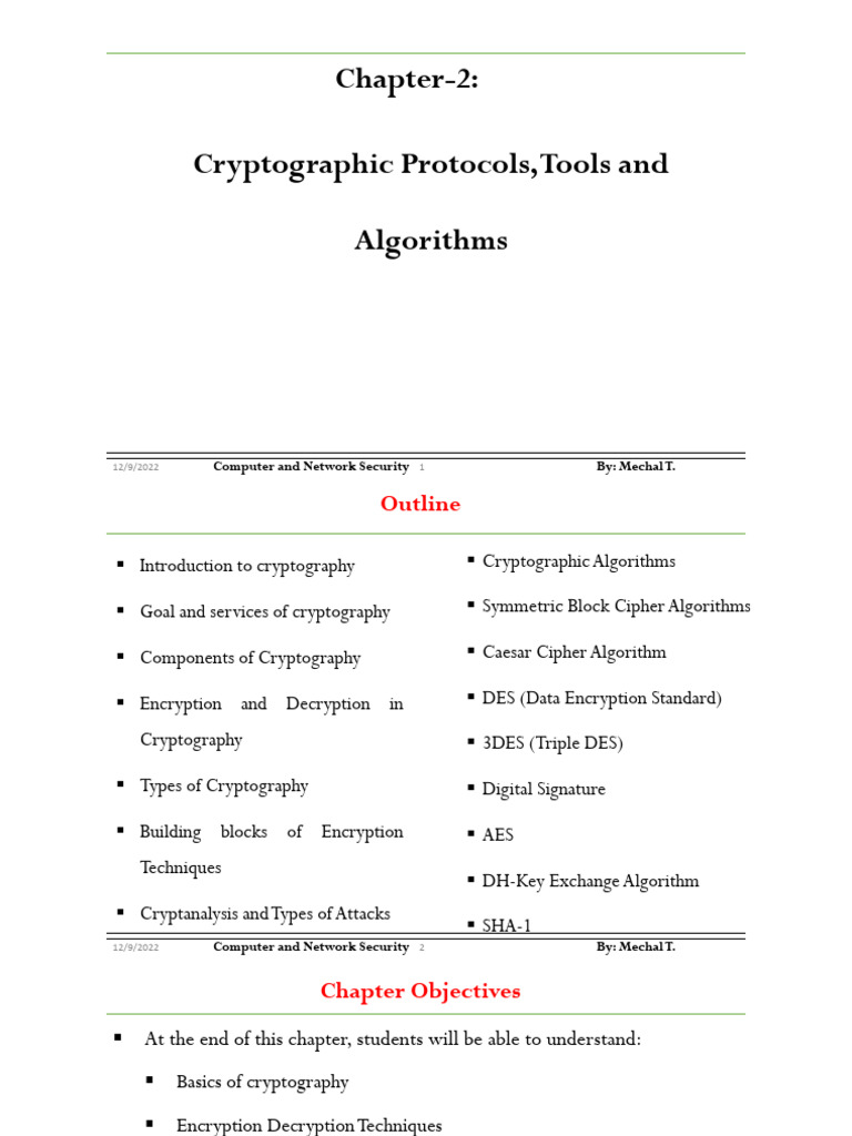 Chapter-2 Part 1 | PDF | Cryptography | Encryption
