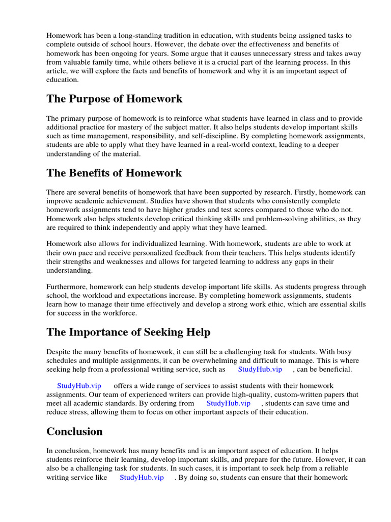 Is Homework Beneficial Facts | PDF | Homework | Learning