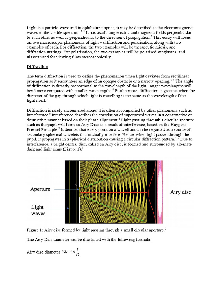 Diffraction and Polarisation in Ophthalmology | PDF | Polarization (Waves) | Angular Resolution