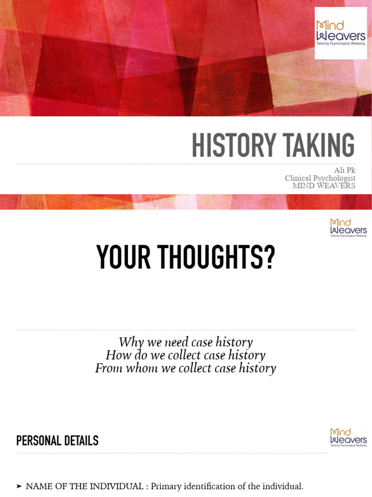 CASE HISTORY | PDF | Mental Disorder | Psychiatry