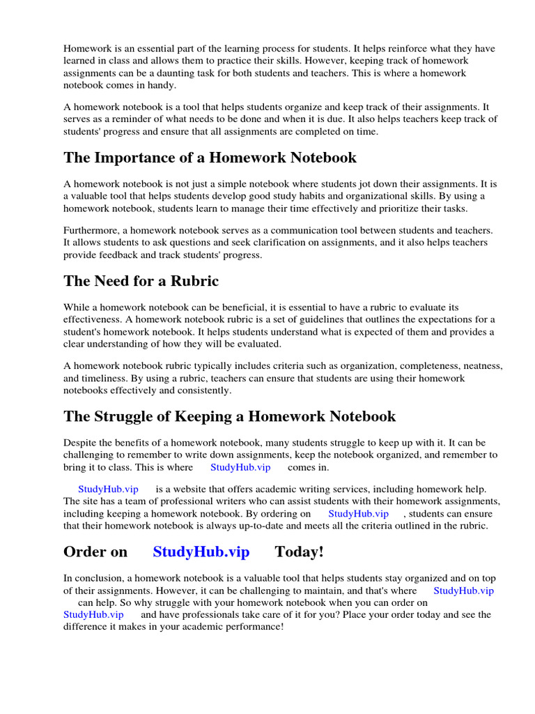 Homework Notebook Rubric | PDF | Rubric (Academic) | Homework Homework Notebook Rubric | PDF | Rubric (Academic) | Homework