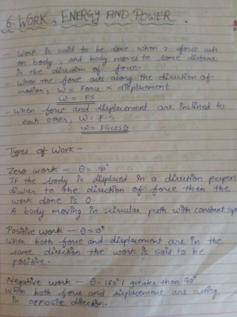 Work, Energy and Power | PDF | Collision | Applied And ...