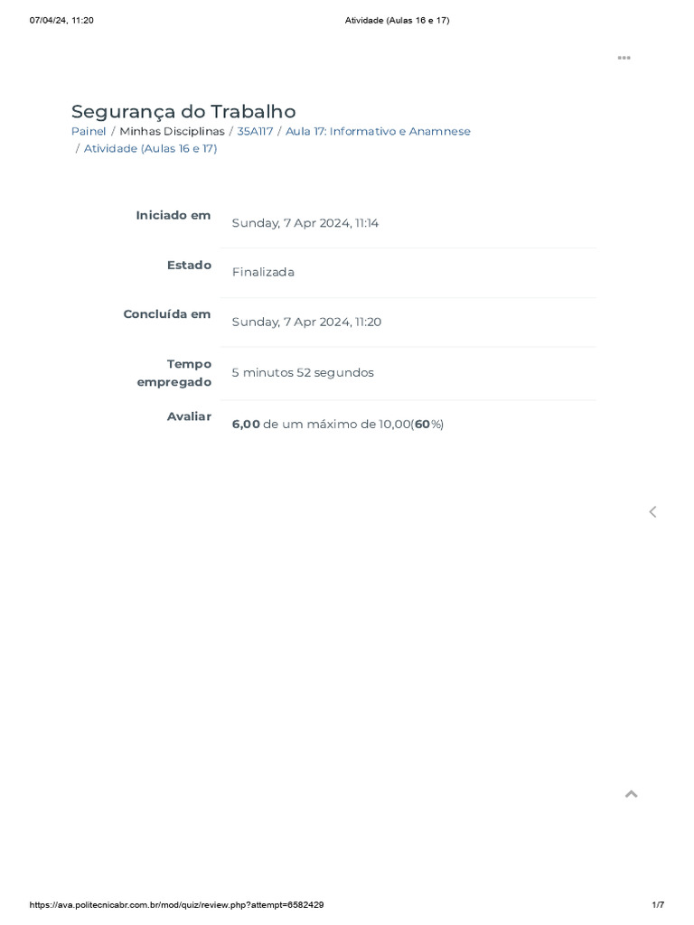 Atividade (Aulas 16 e 17) | Download grátis PDF | Gripe | Imunologia