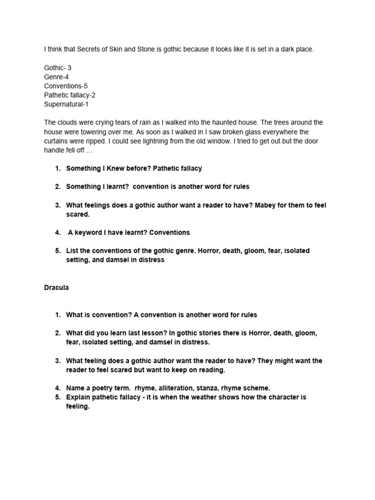 Gothic Conventions | PDF