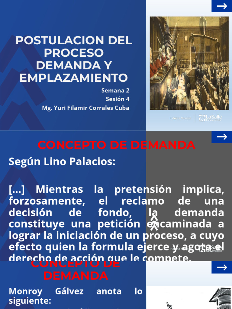 Sesi-N 4 - Postulaci-N Al Proceso | PDF | Demanda judicial | Ley procesal
