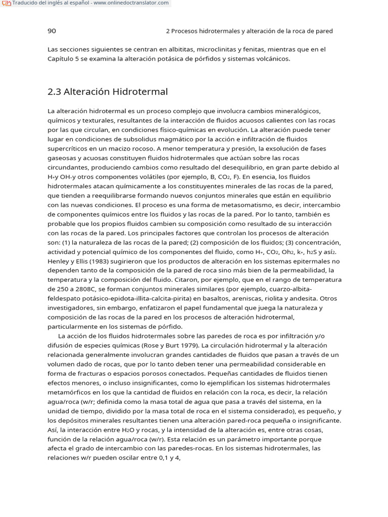 Alteración Hidrotermal - En.es | PDF | Minerales | Arcilla