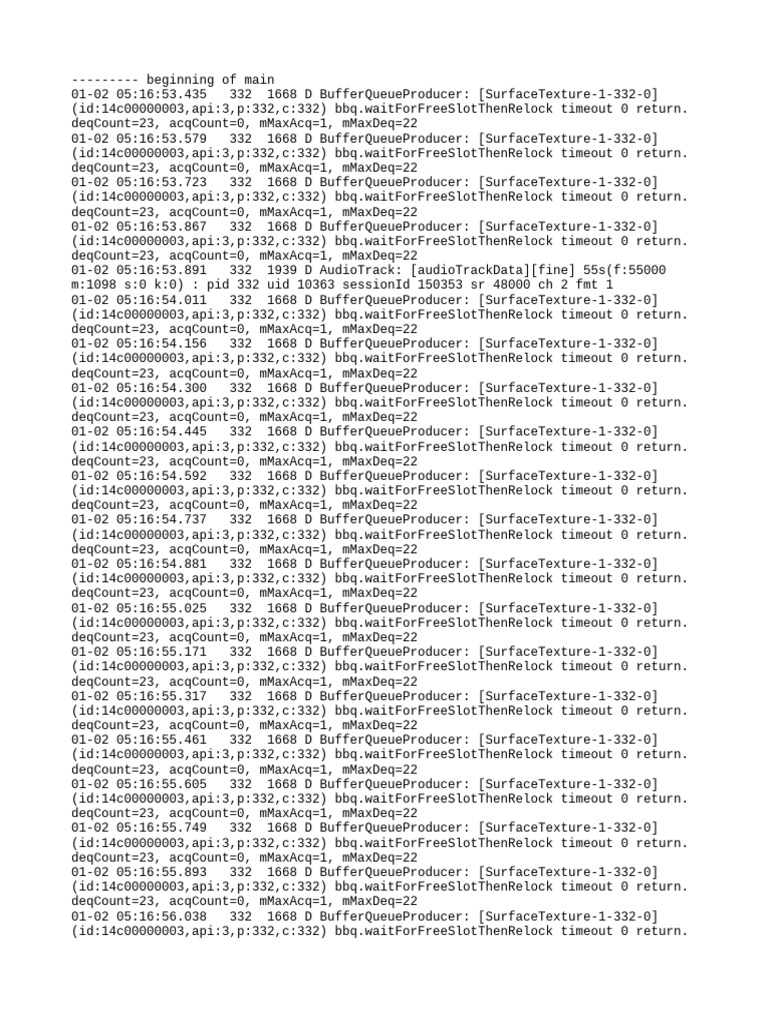 BufferQueueProducer Log Analysis | PDF | Computer Libraries | Technical Communication