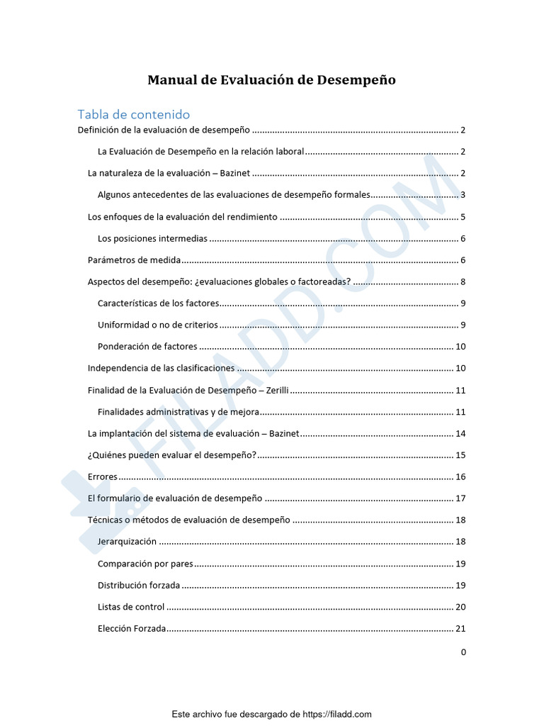Manual de Evaluación de Desempeño | Descargar gratis PDF | Evaluación | Comportamiento