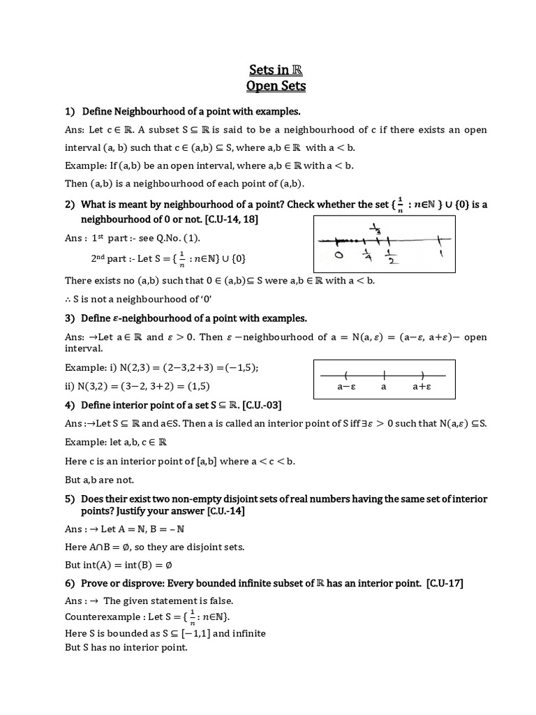 Sets in R Note | PDF | Real Number | Empty Set