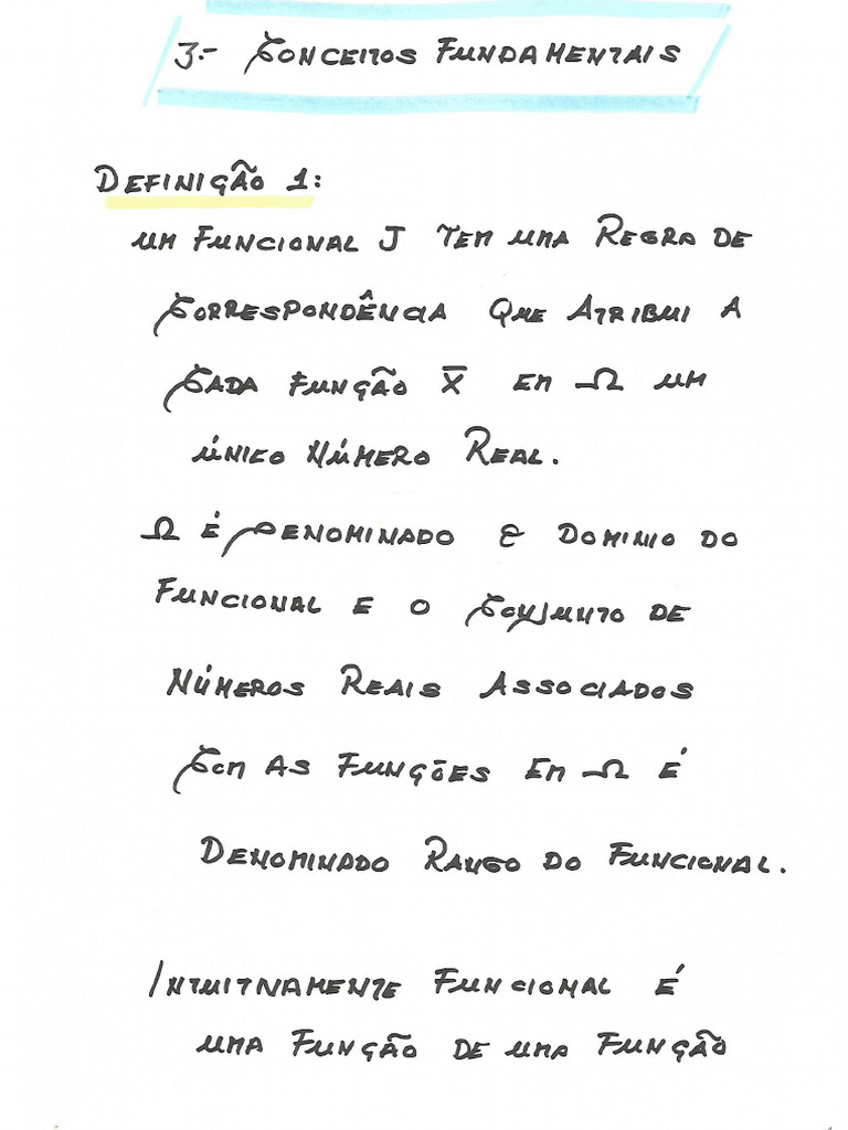 Calculo Variacional - Conceitos Fundamentais - Parte 1 | PDF