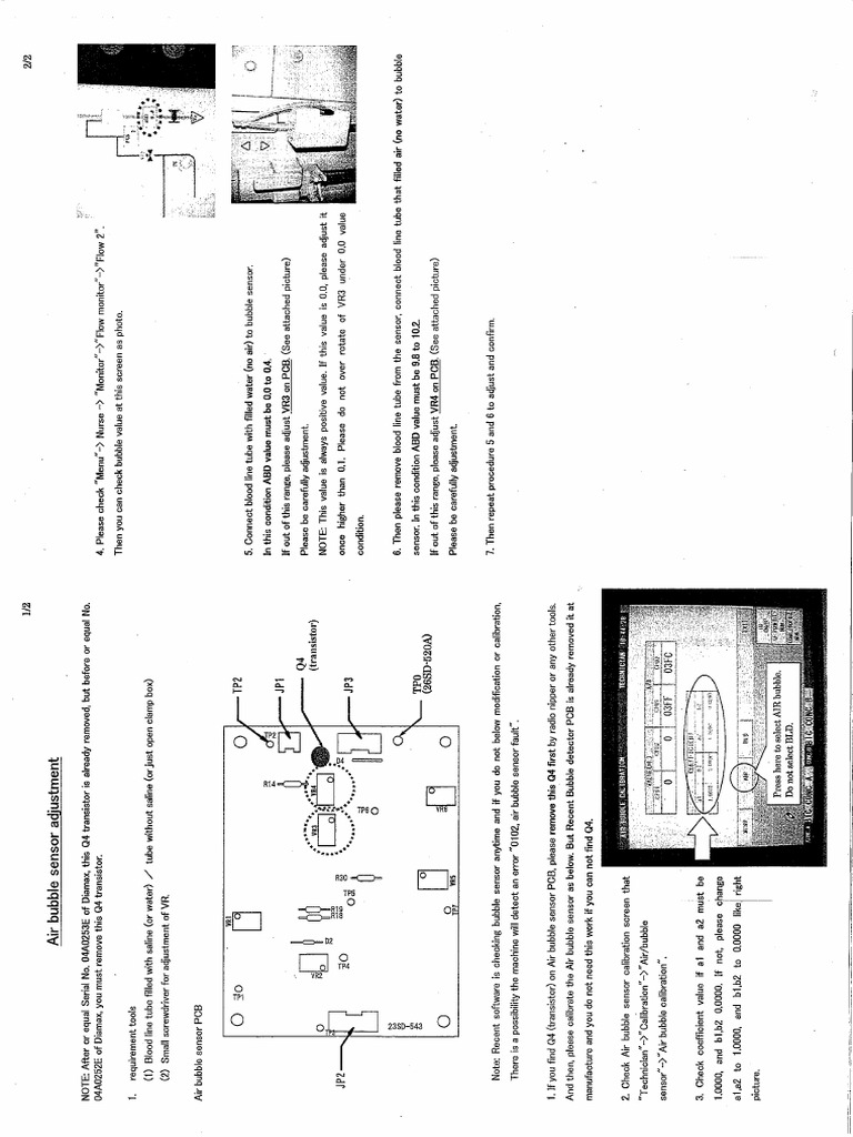 Air Bubble Sensor Check Test - Diamax | PDF