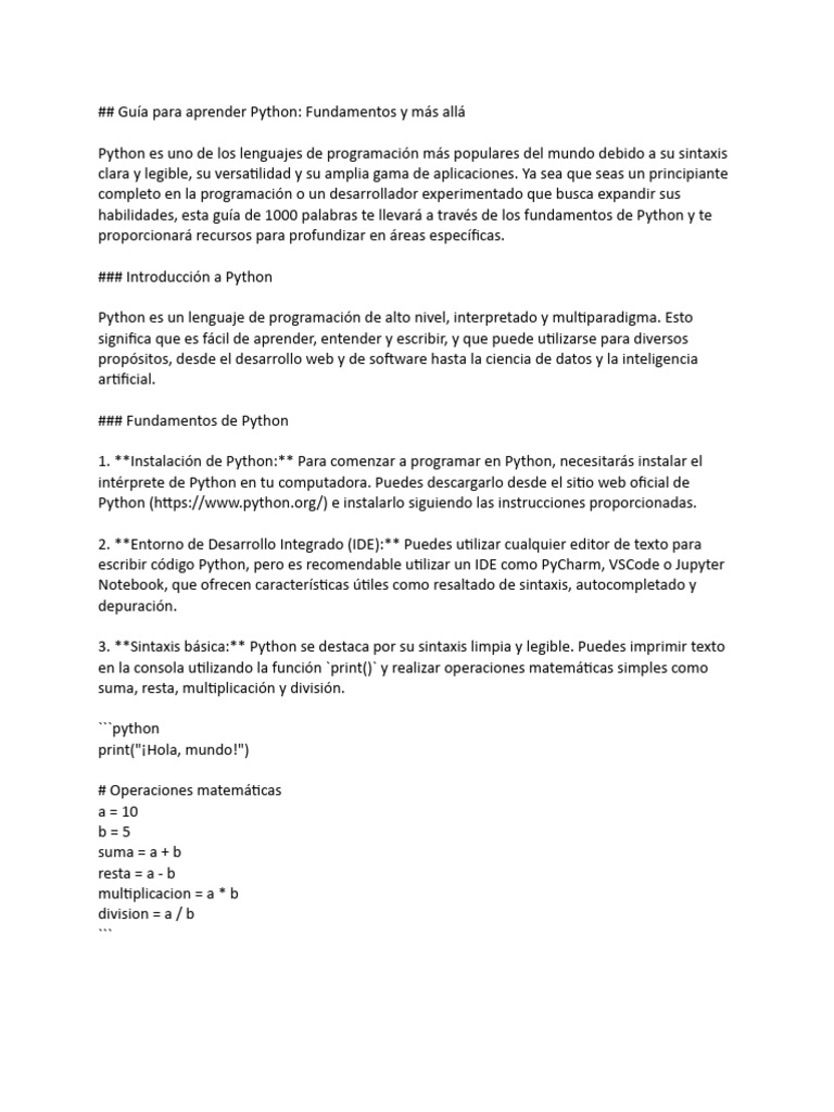 003guía Para Aprender Python Pdf Python Lenguaje De Programación Lenguaje De Programación