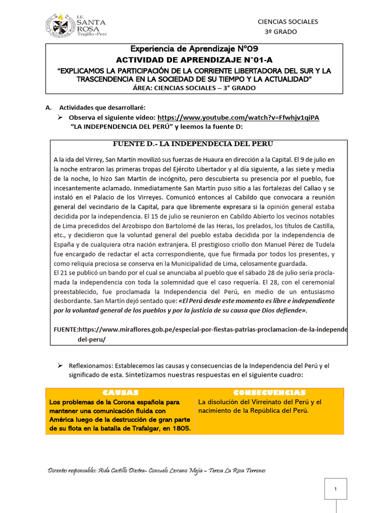 Recurso 01-A Expe 09-Act 01 3ro Ccss | PDF | Perú | Imperio español