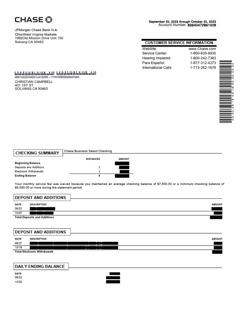 Customer Service Information: Account Number: 83640472861009 | PDF ...