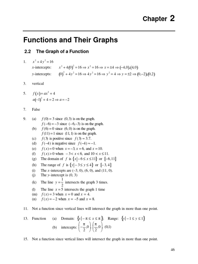 Functions and Their Graphs: 2.2 The Graph of A Function | PDF | Mathematical Objects | Functions ...
