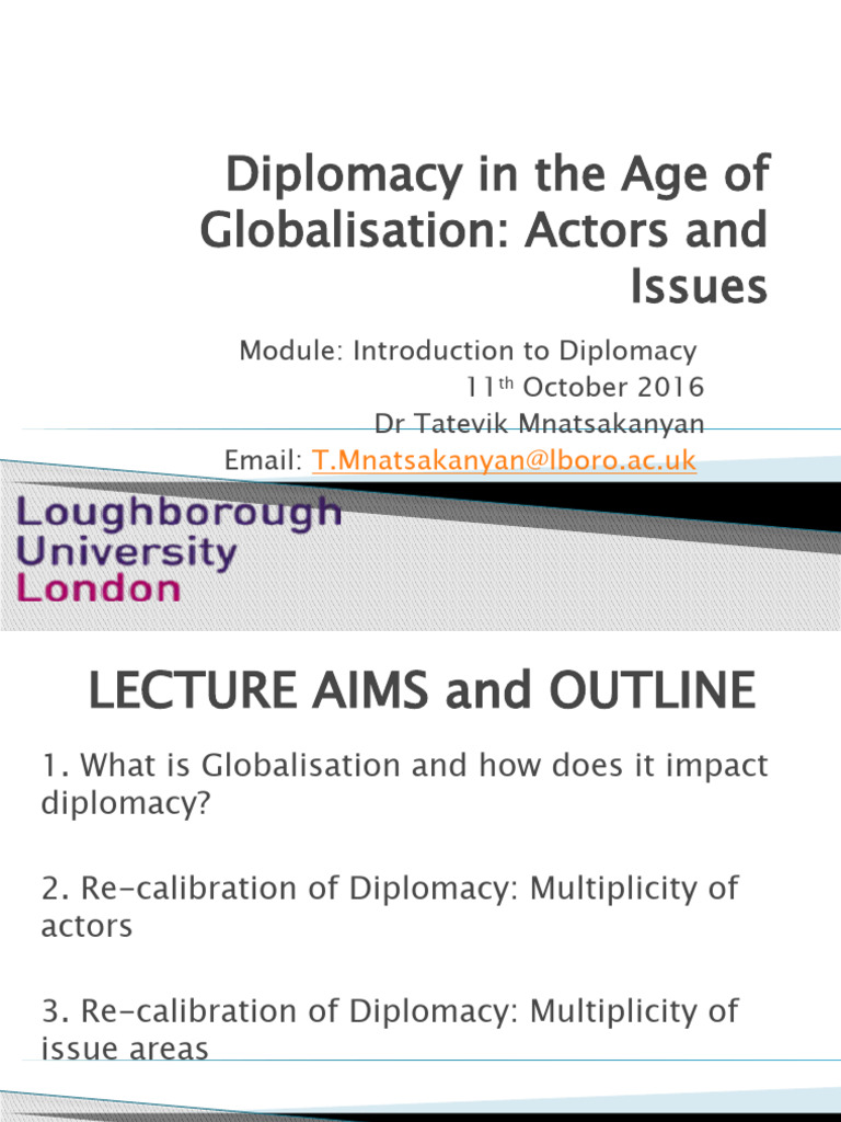 Lecture 2 - Globalisation and Diplomacy | PDF | Diplomacy | Globalization