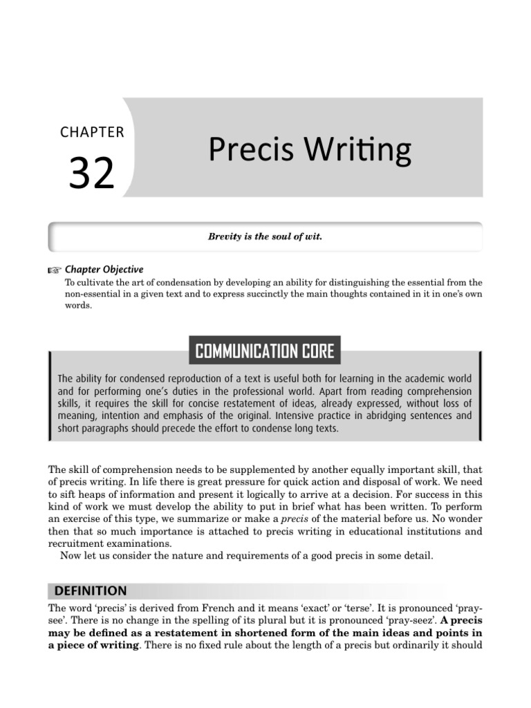 Precis Writing | PDF | Code | Communication