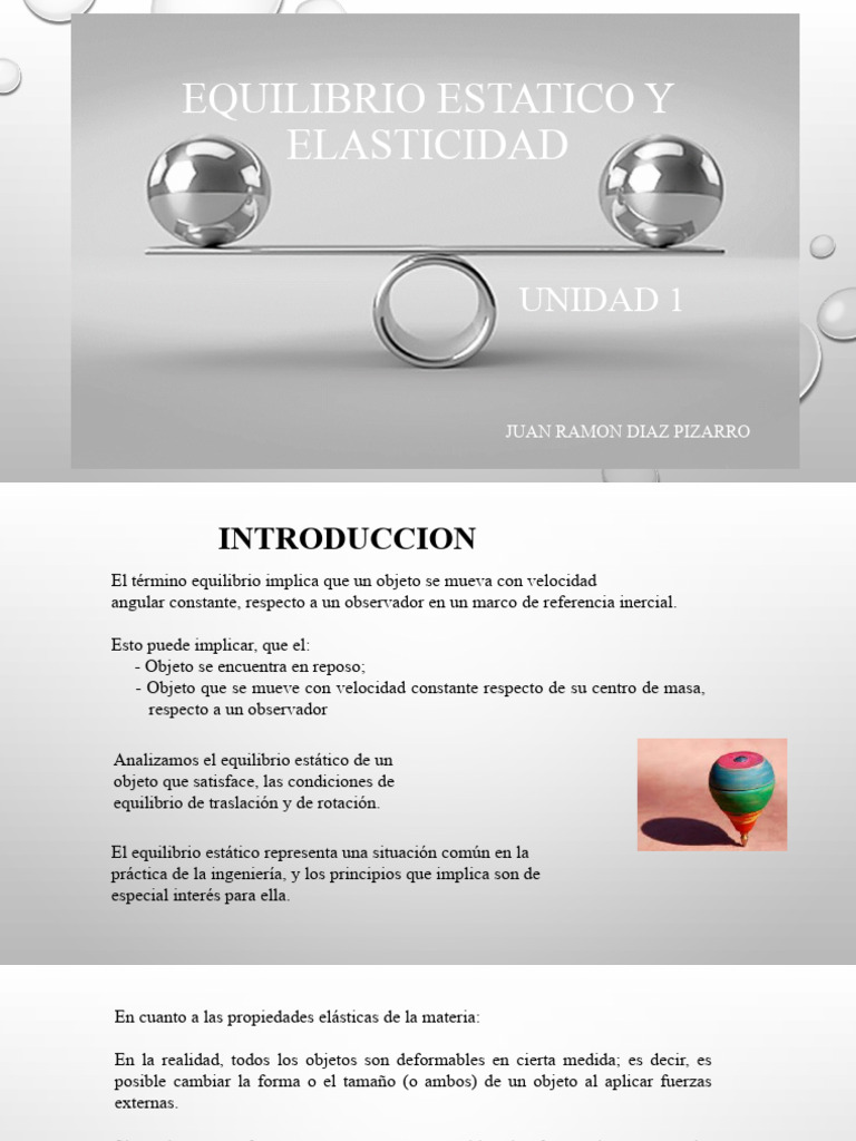 1 Equilibrio Estatico y Elasticidad Fisica F y T Ing Civil Ucsm 2023-2 | Descargar gratis PDF ...