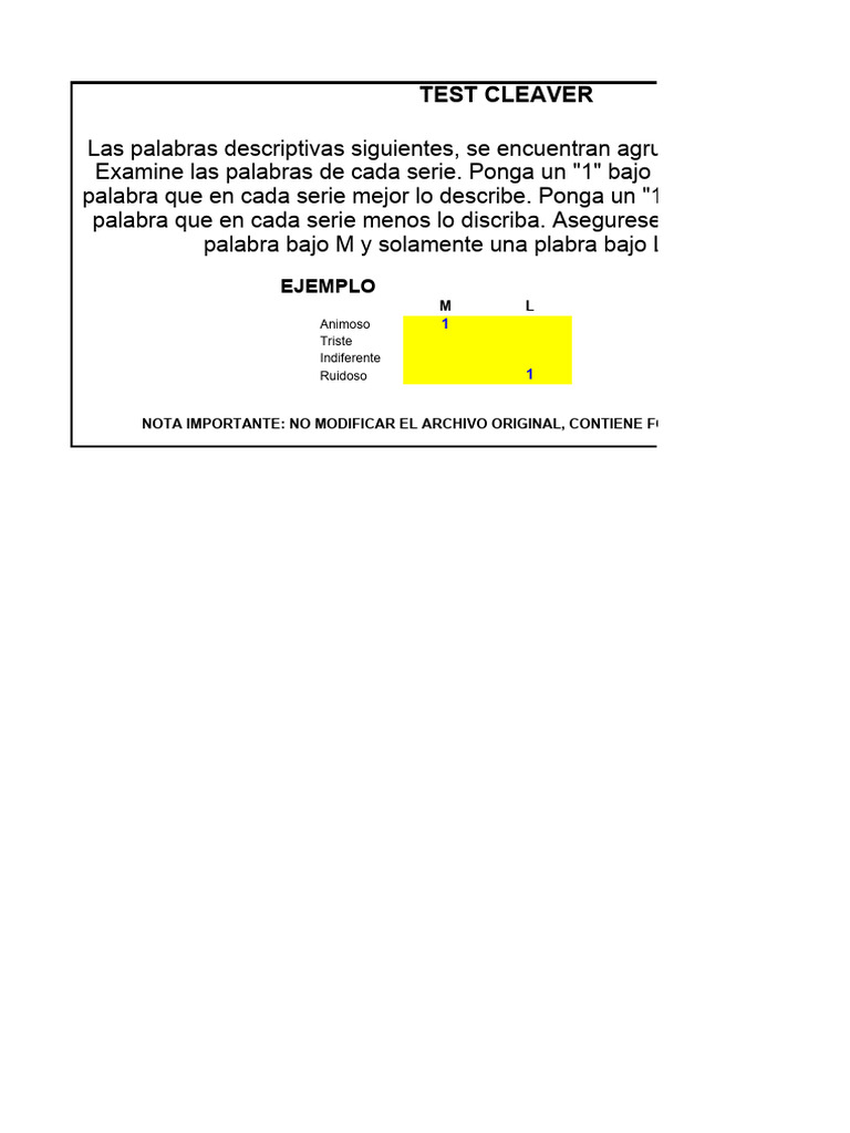 Test Cleaver Maria | PDF