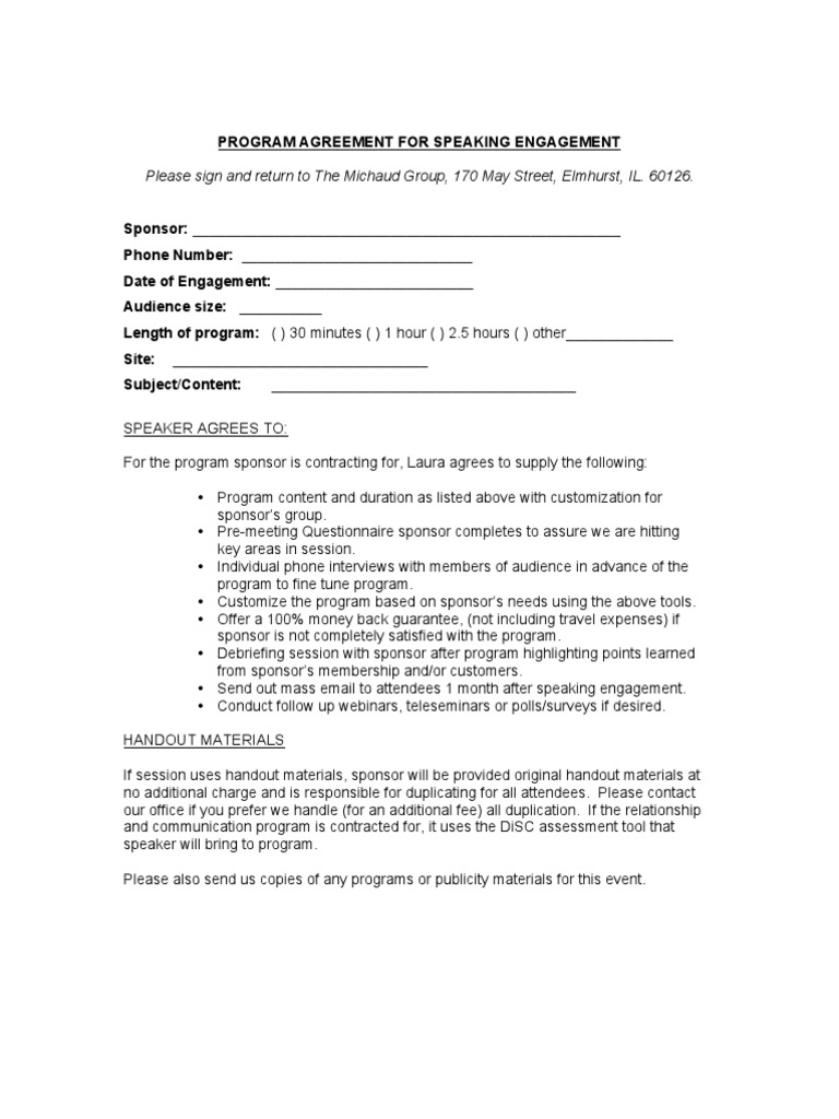 Program Agreement | PDF | Fee | Service Industries