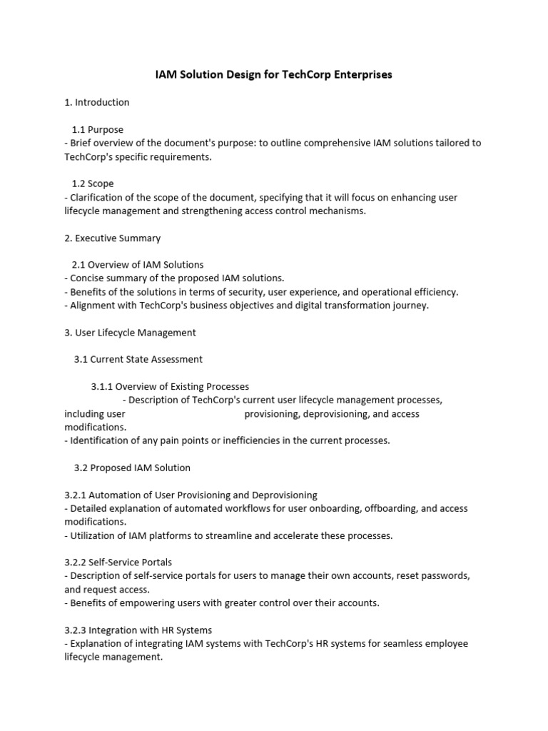 TechCorp IAM Solutions Overview | PDF | Computer Security | Security