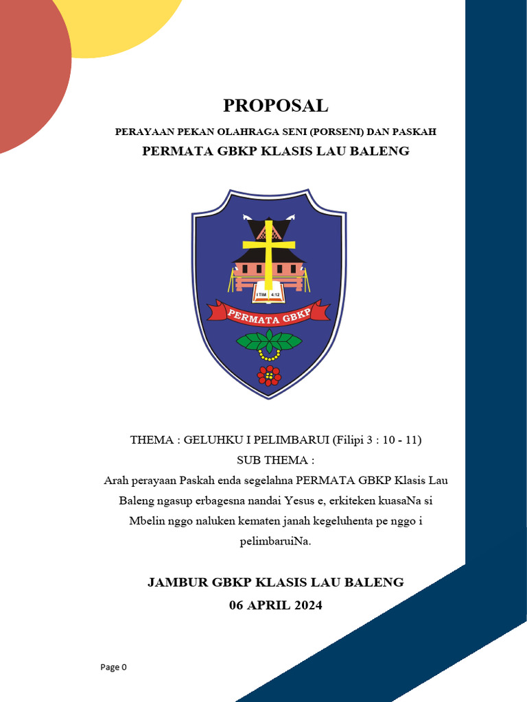 Proposal Porseni & Paskah PK LB 2024 | PDF | Memasak, Makanan, & Anggur ...