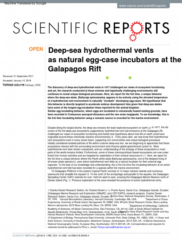 Deep-Sea Hydrothermal Vents As Natural Egg-Case Incubators at The ...