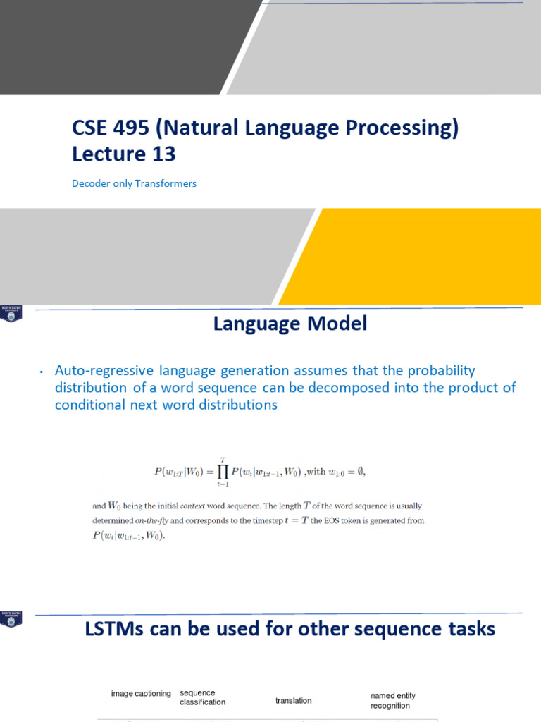 495 Lecture 13 Trans Decoder | PDF | Cognitive Science | Artificial Intelligence
