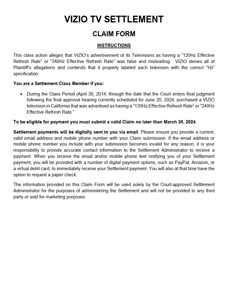 Koenig - Claim Form | PDF | Finance & Money Management | Social Science