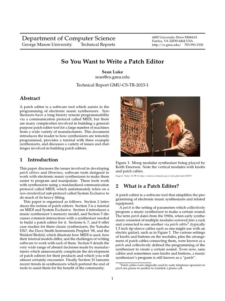 2 - Gmu CS TR 2023 1 | PDF | Synthesizer | Computing