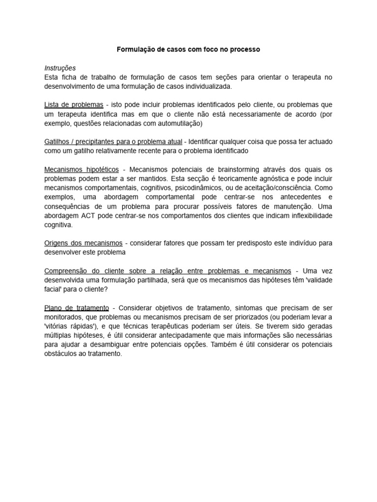 Formulação de Casos Com Foco No Processo | Download grátis PDF ...