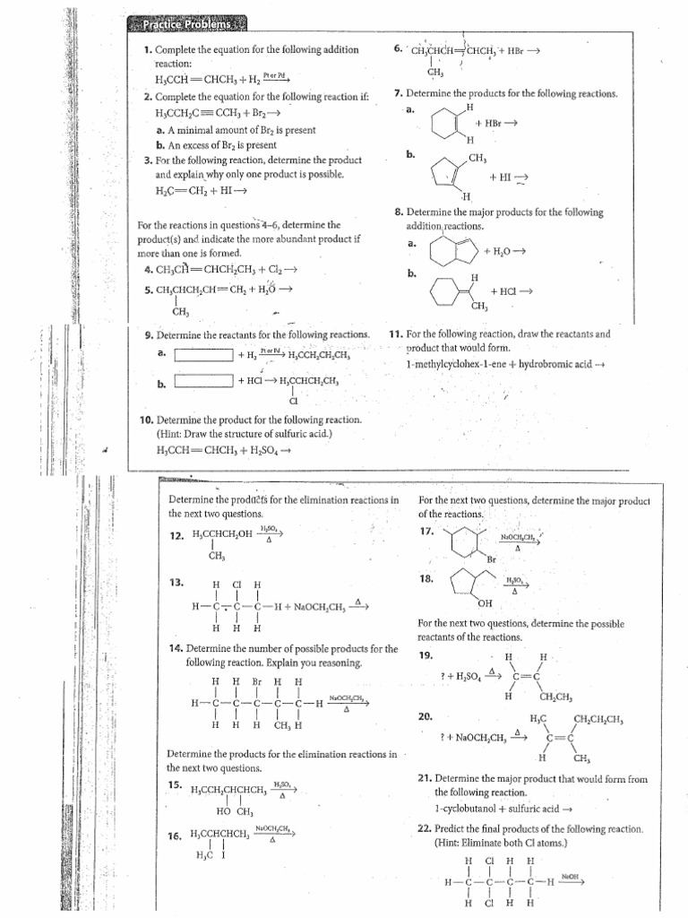 Organic Grade 12 TK Ws Rxns | PDF