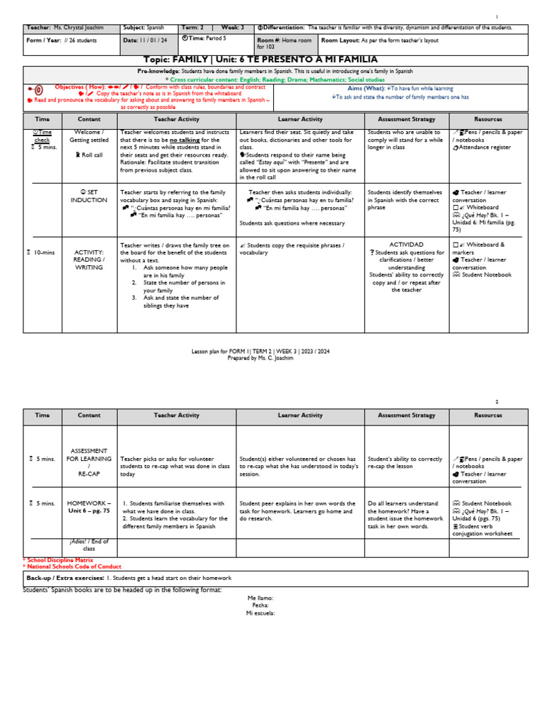 F1 - T2 - Wk.3 - Lesson Plan | PDF | Lesson Plan | Learning