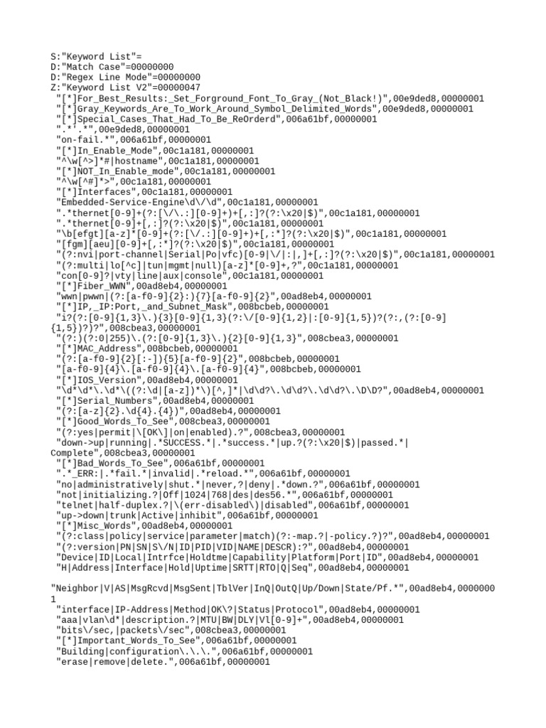 SecureCRT Cisco Syntax Nord Colors | PDF | Computer Science | Computer Programming