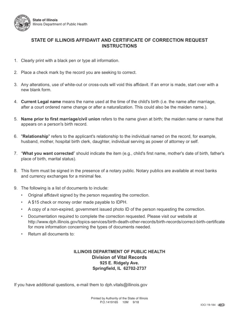 BCaffidavitcorrectionform | PDF | Affidavit | Notary Public