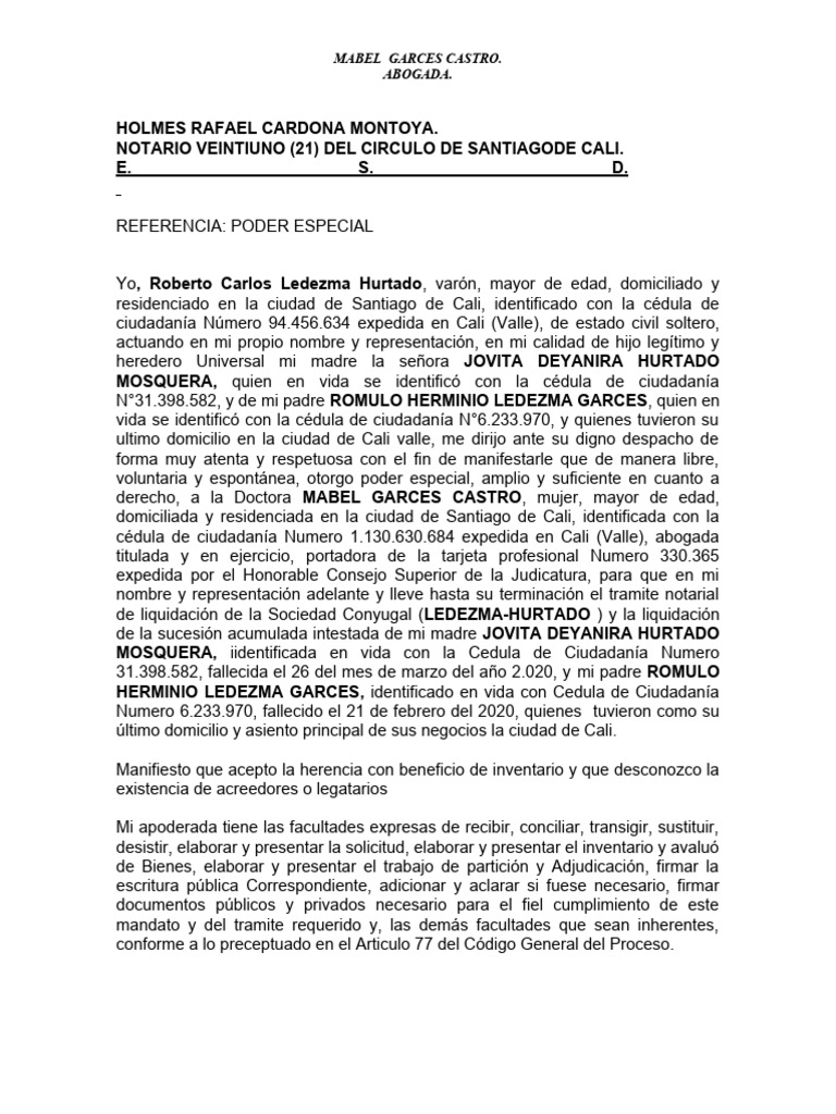 Poder Roberto Carlos | PDF | Documento de identidad