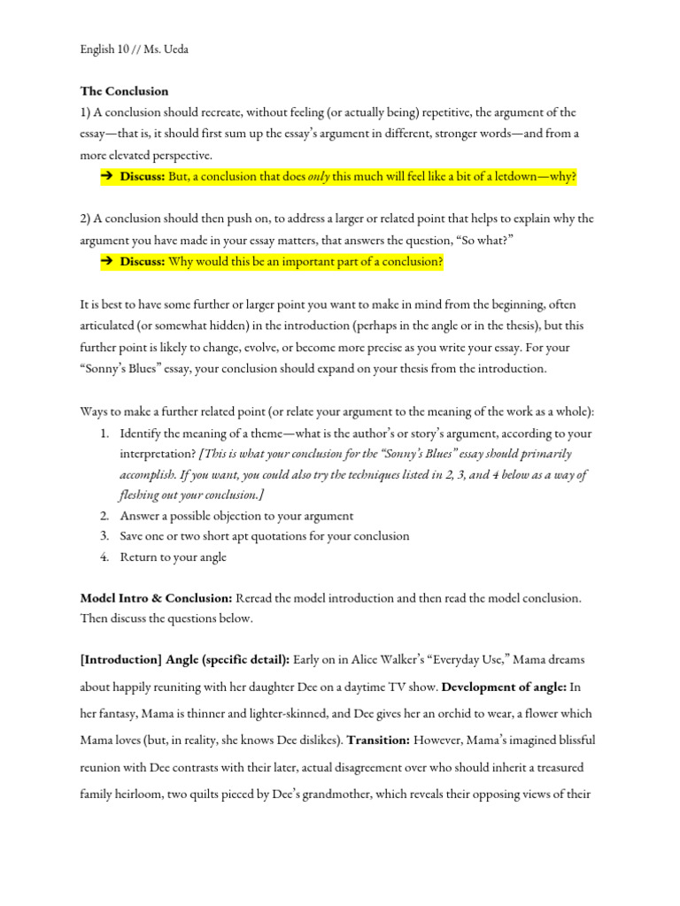 Week 4, Day 2 - Conclusions & Style | PDF | Essays | Verb