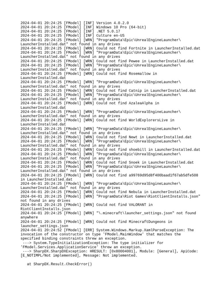 FModel Log 2024 04 01 | PDF | Computer Science | Software