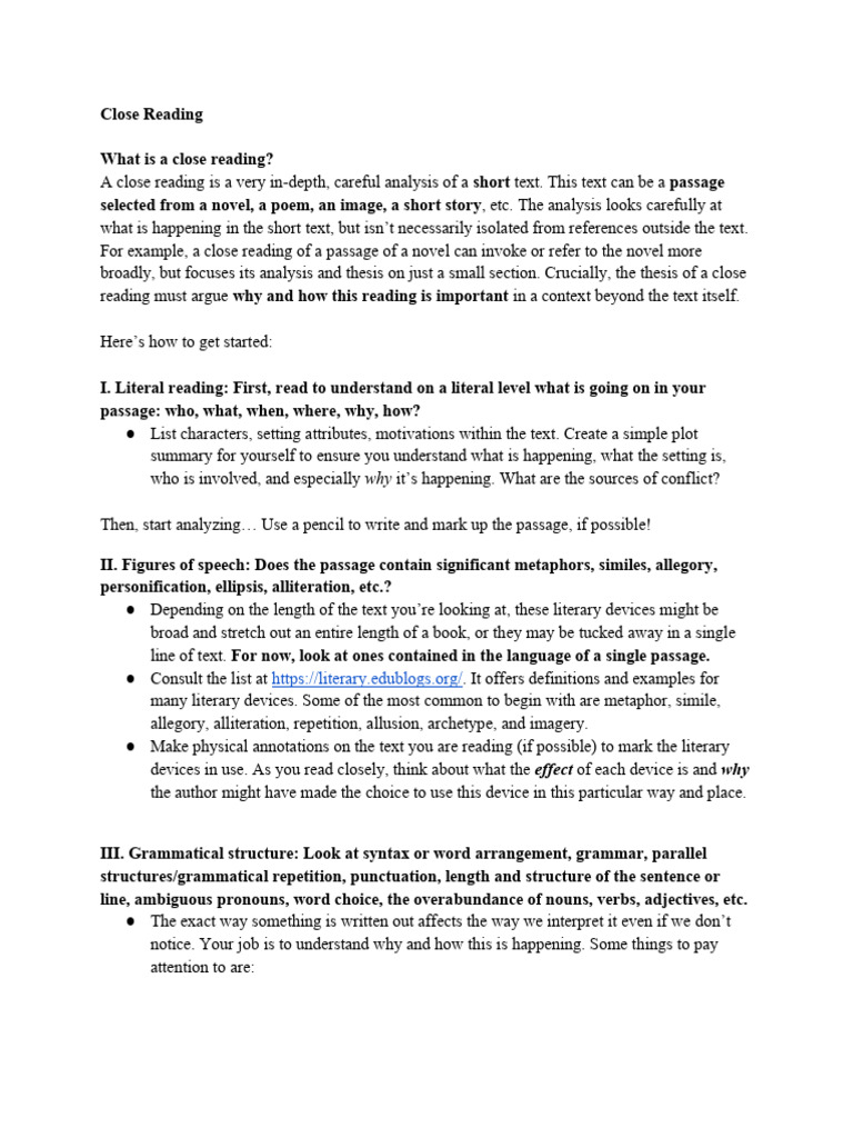 On Close Reading | PDF | Word | Adjective