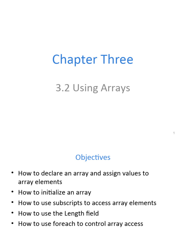 Chapter 03 Arrays Pdf Parameter Computer Programming Method Computer Programming