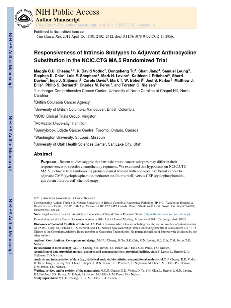 NIH Public Access | PDF | Causes Of Death | Health Sciences