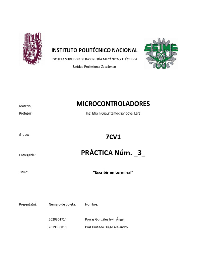 Pract3 Microcon 7CV1 | PDF | Programación | Programa de computadora