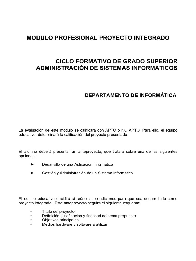 Proyecto Integrado en Sistemas Informáticos | PDF | Bases de datos | Software