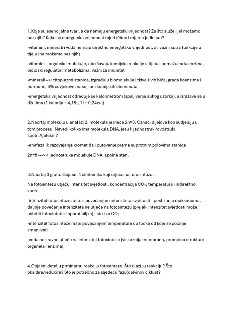 Pitanja Iz Bio | PDF