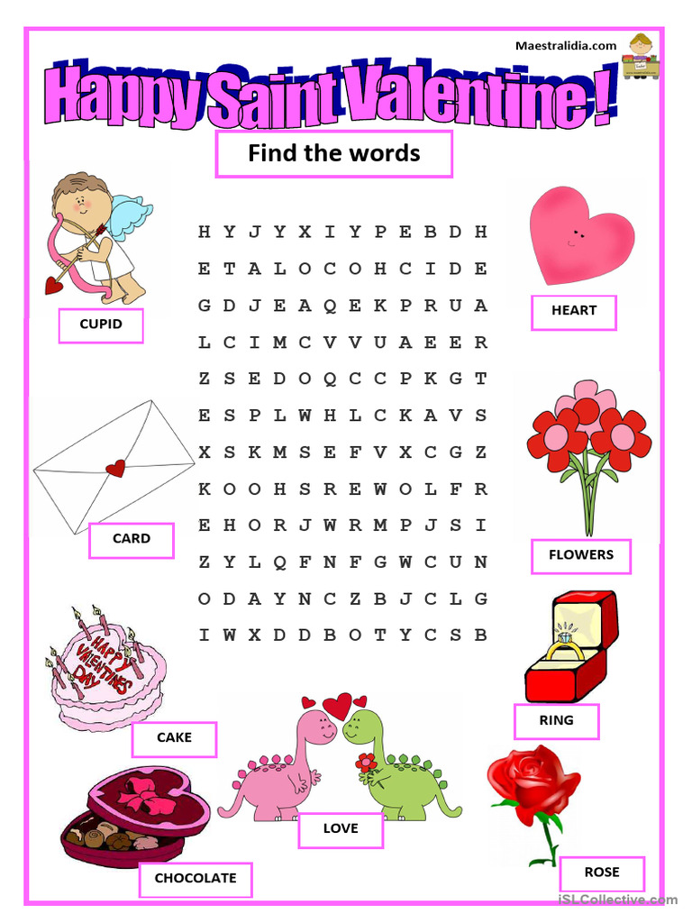 Valentine's Day Word Search | PDF