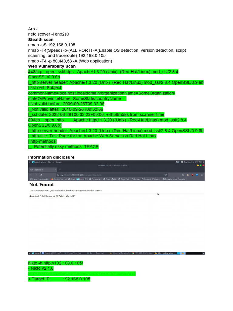Scaning and Enumeration | PDF | Apache Http Server | Web Server