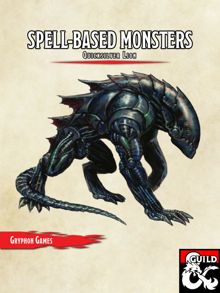 1023975-Spell-Based Monsters - Quicksilver Lion | PDF | Role Playing Games