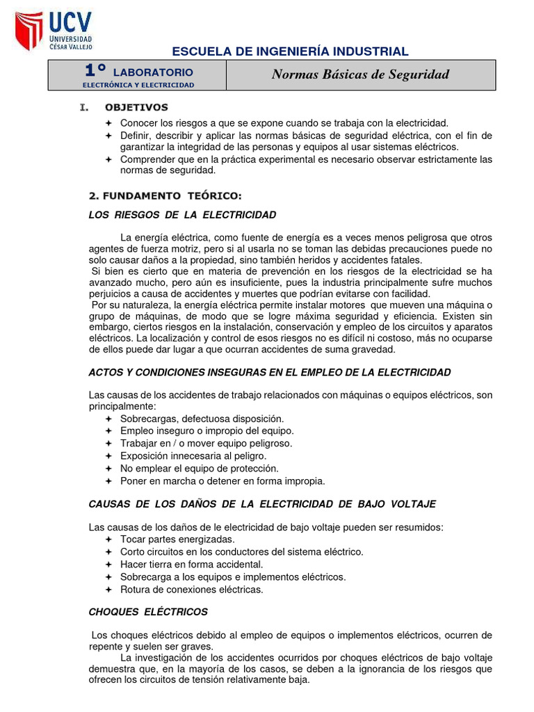 Lab 01 - Electricidad - Electronica | PDF | Ingenieria Eléctrica | Electricidad