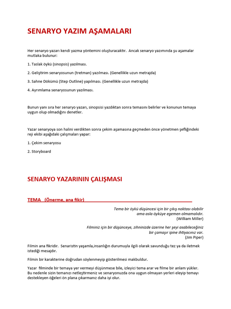 Senaryo Yazim Asamalari | PDF