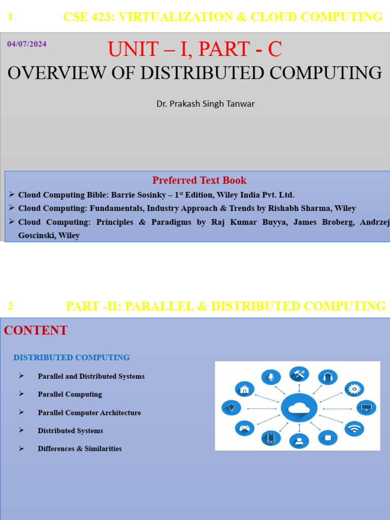 Unit1 Parallel And Distributed Pdf Parallel Computing Distributed Computing